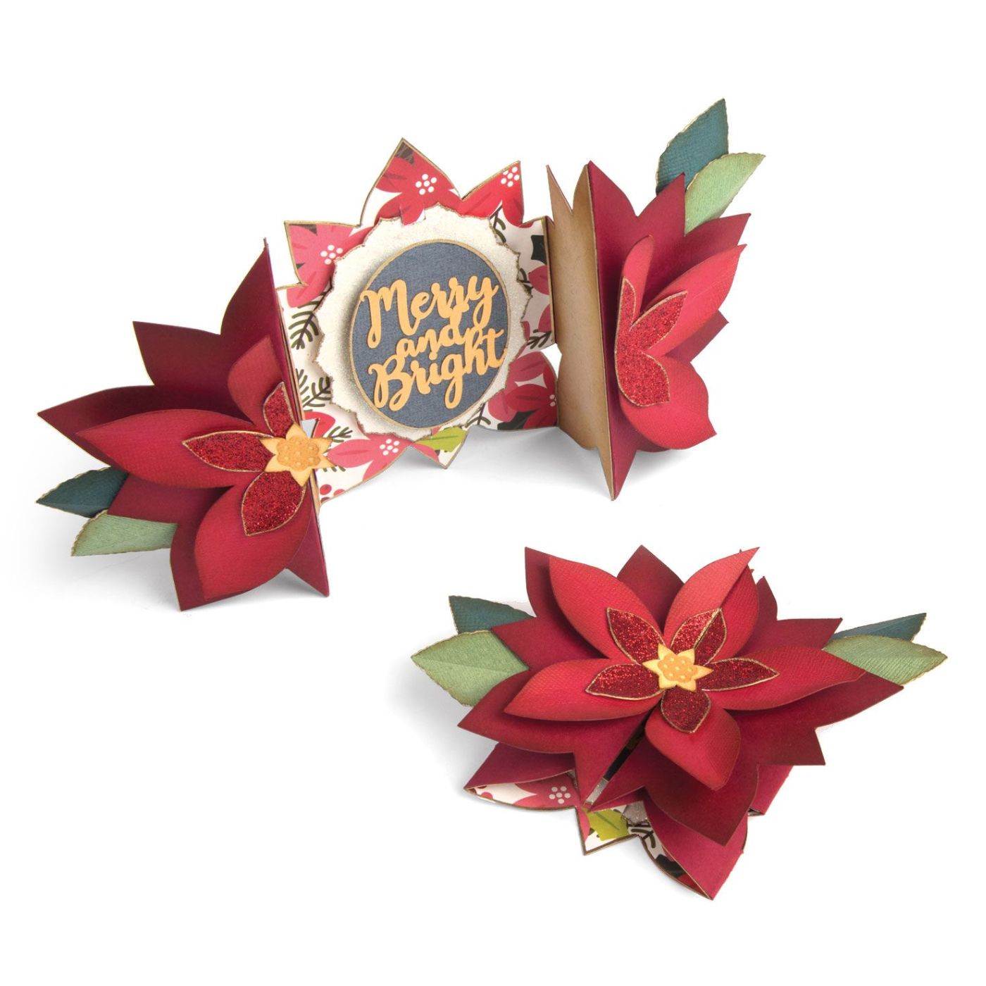 Troqueles Thinlits Fold-a-Long: Tarjeta, Poinsettia