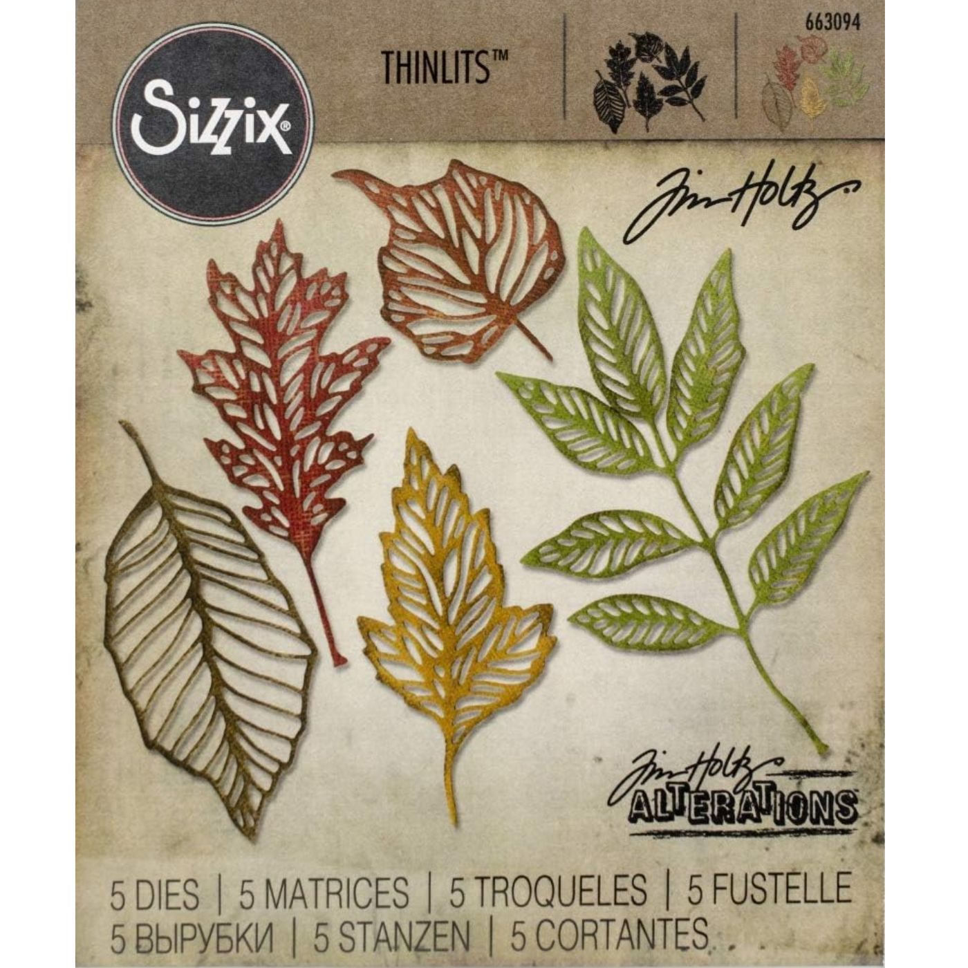 Troquel Thinlits Skeleton Leaves de Tim Holtz