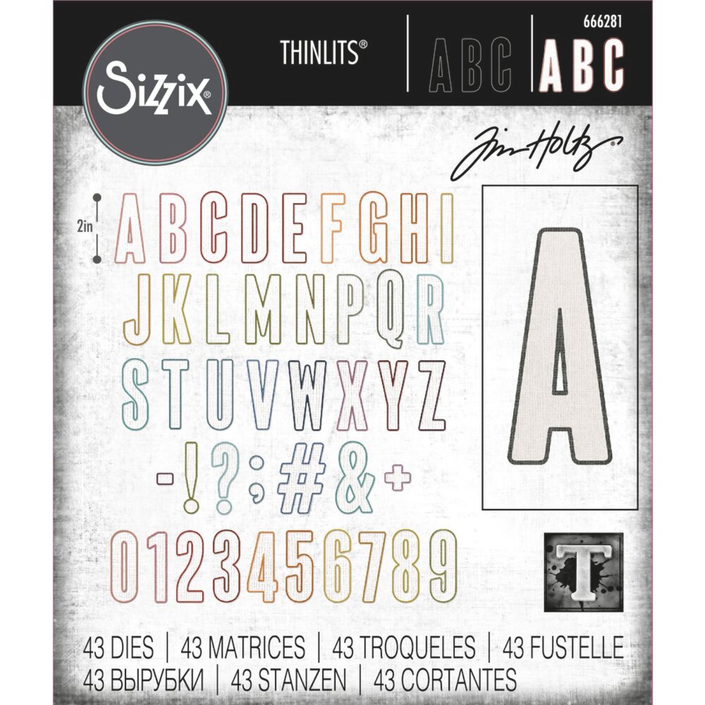 Troqueles Thinlits Alphanumeric Bulletin de Tim Holtz