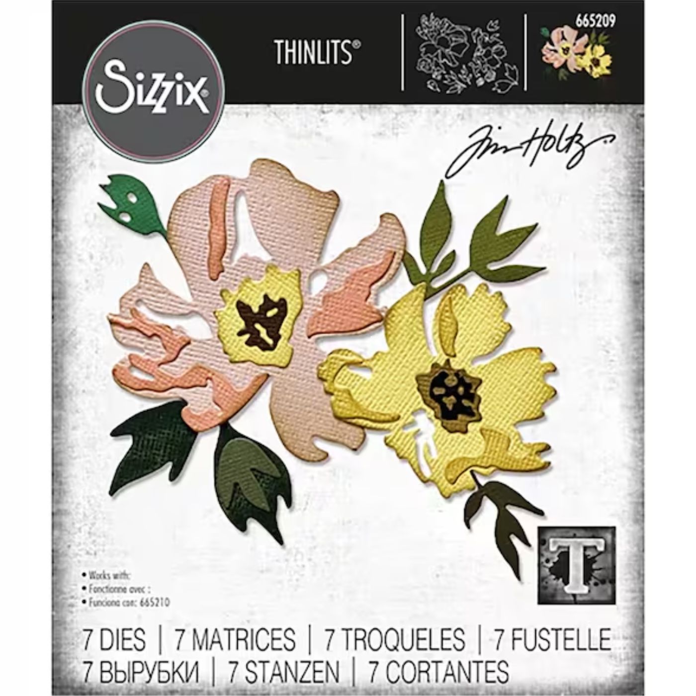 Troqueles Thinlits Flores a pinceladas #1 de Tim Holtz