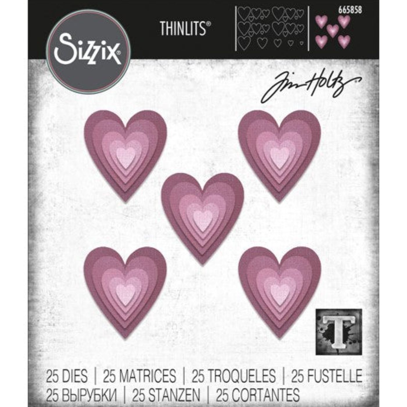 Troqueles Thinlits Stacked Tiles - Corazón de Tim Holtz