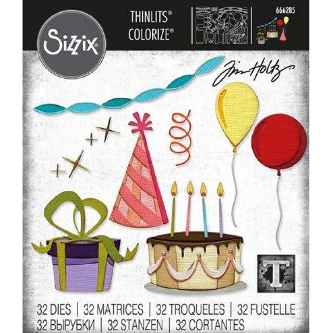 Troqueles Thinlits Colorize Celebrate de Tim Holtz