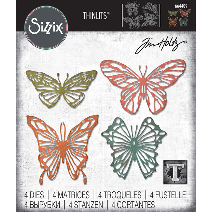 Troqueles Thinlits Mariposas Garabateadas de Tim Holtz